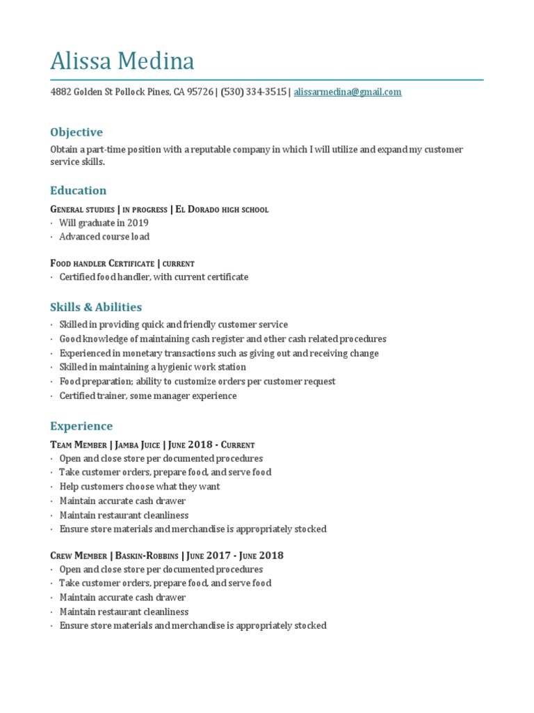 Alissa Medina: Objective | PDF