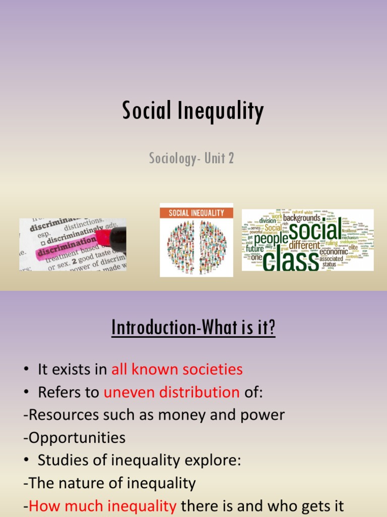 Social Inequality: Sociology-Unit 2 | PDF | Social Inequality ...
