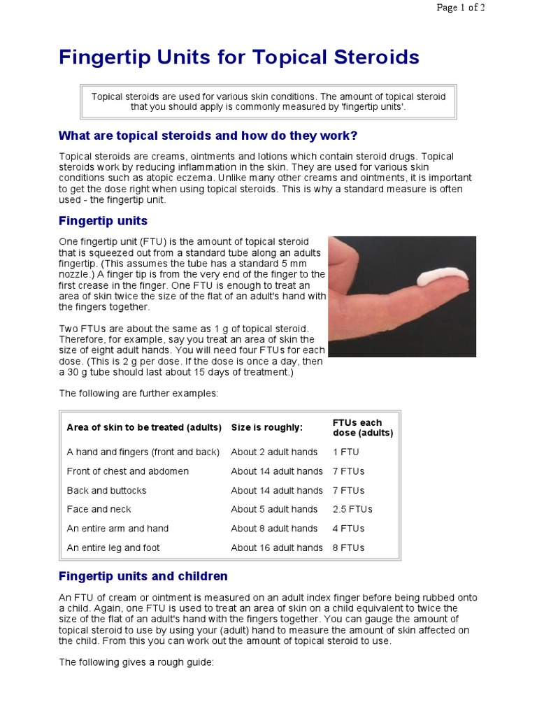 Eczema Finger Tip Units Pdf Topical Medication Health Sciences