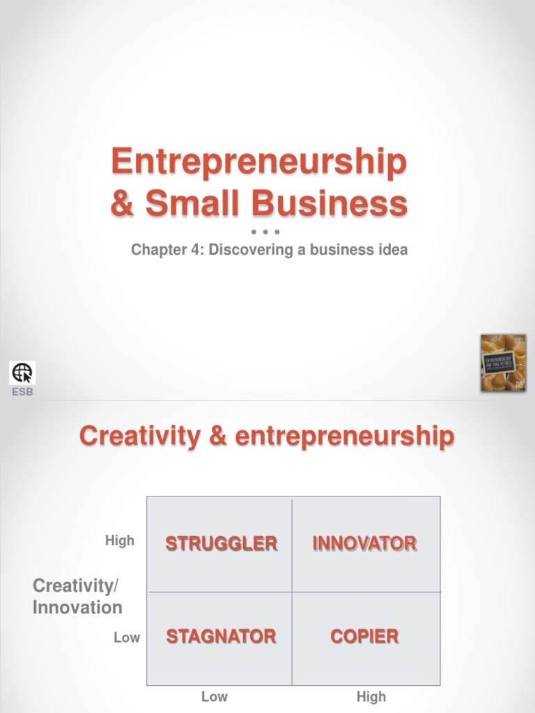 Entrepreneurship & Small Business: Chapter 4: Discovering A Business ...