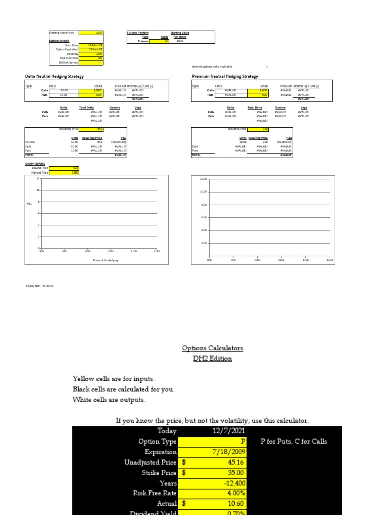 Delta Neutral Hedging & Options Analysis | PDF | Greeks (Finance ...