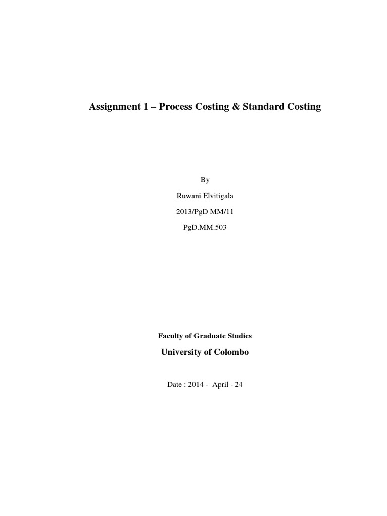 Process Costing & Standard Costing | PDF | Cost | Business