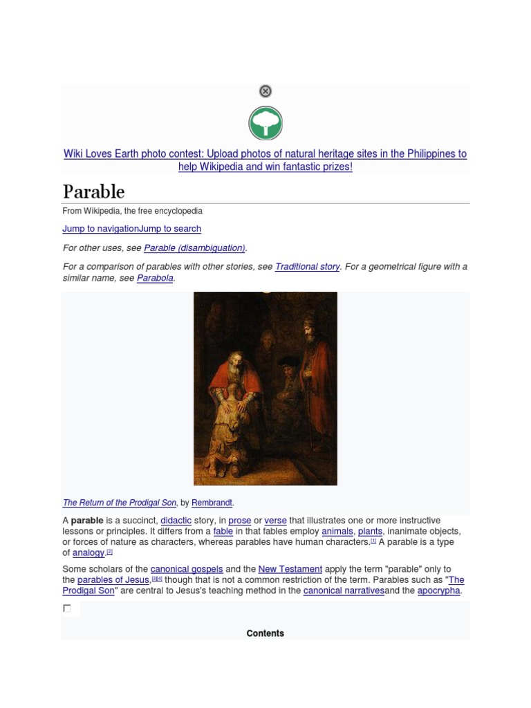 A Story About Parable | PDF | Parable
