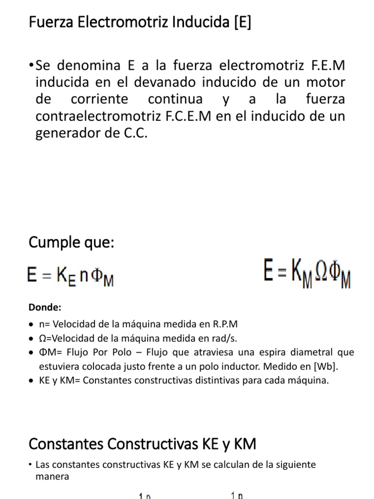 Fórmulas De Fuerza Electromotriz Inducida Pdf Ciencia Y Matemáticas