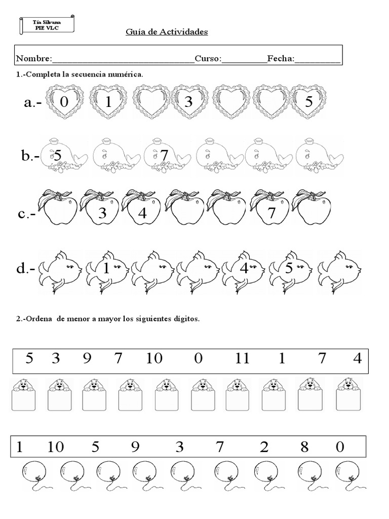 Secuencias Numericas Del 0 Al 10,1ro Basico | PDF | Enseñanza de matemática