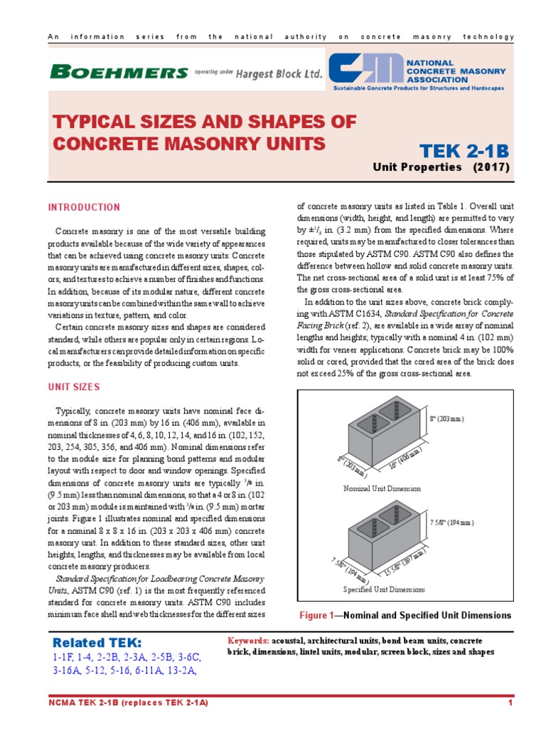 Tek 02-01B | PDF | Masonry | Brick