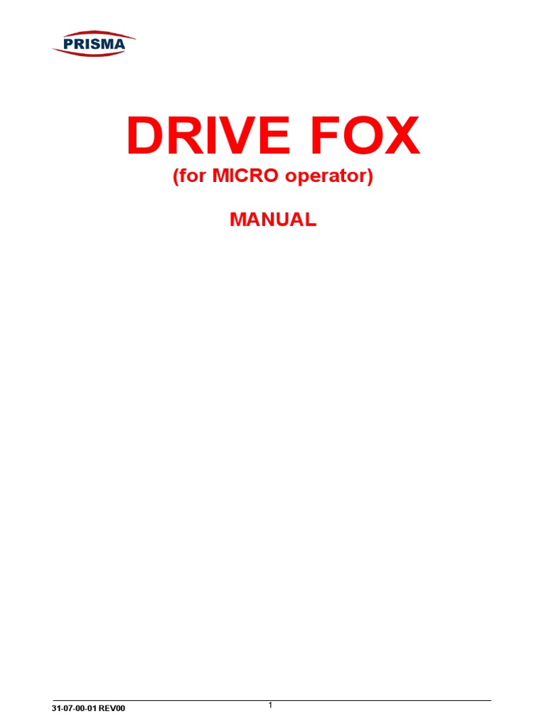 Drive Fox Manual for Prisma Operators | PDF | Elevator | Computer Keyboard