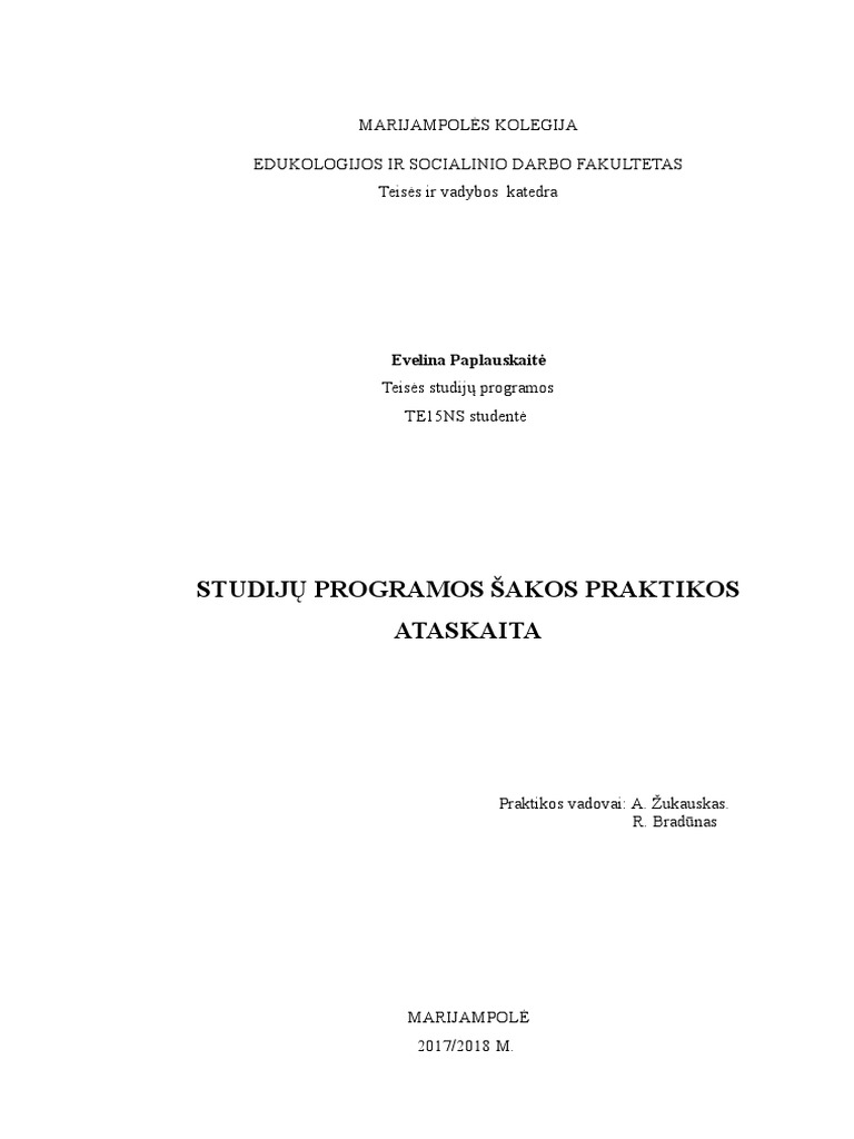 Praktikos Ataskaita | PDF