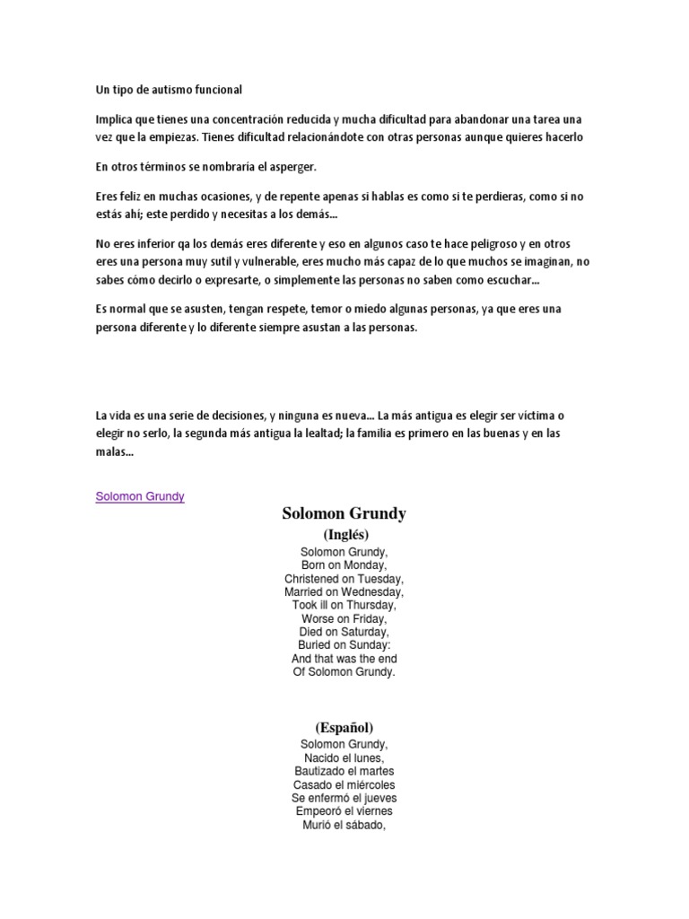 Un Tipo de Autismo Funcional | PDF