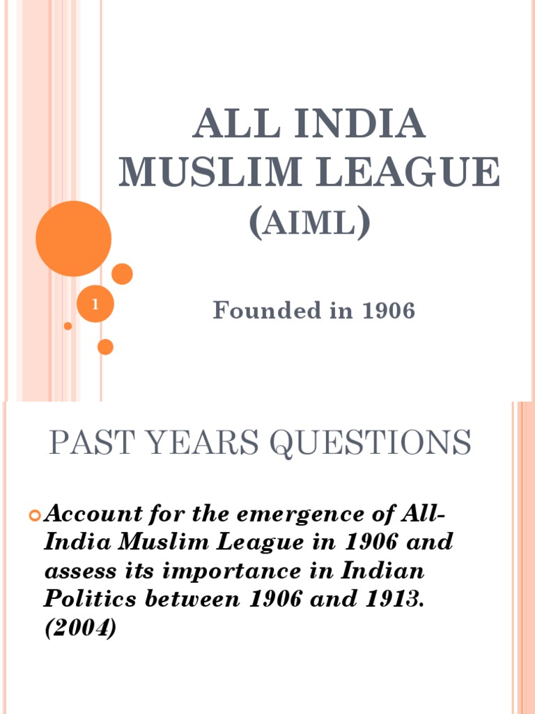 All India Muslim League : Founded in 1906 | PDF | Muhammad Ali Jinnah ...