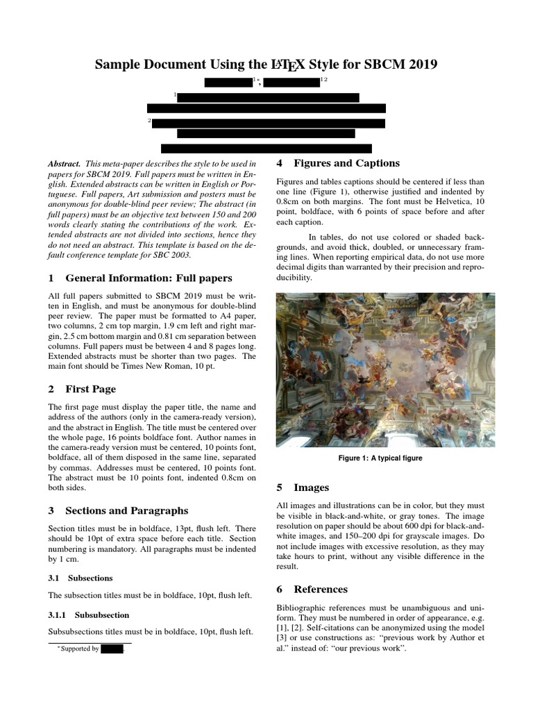 Sample Document Using The L TEX Style For SBCM 2019: 4 Figures and ...