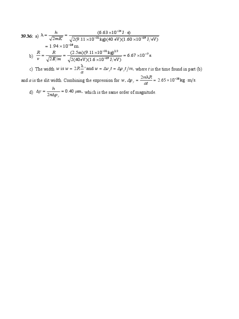 Quantum Mechanics Calculations Explained | PDF | Science & Mathematics