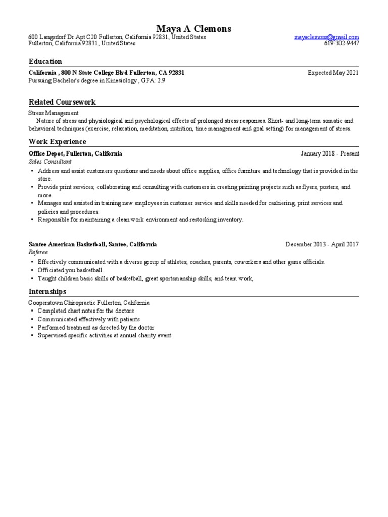 Maya A Clemons 1 | PDF | Career & Growth | Wellness