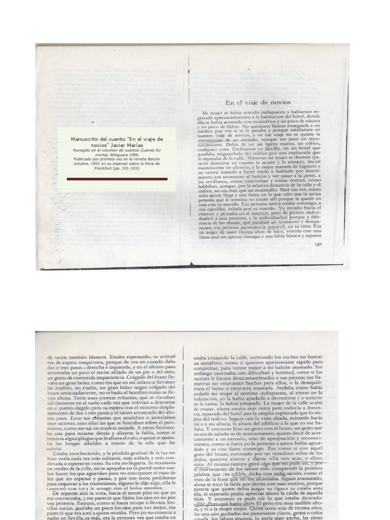 Cuento "En el viaje de novios" de J. Marías | PDF | Clásicos