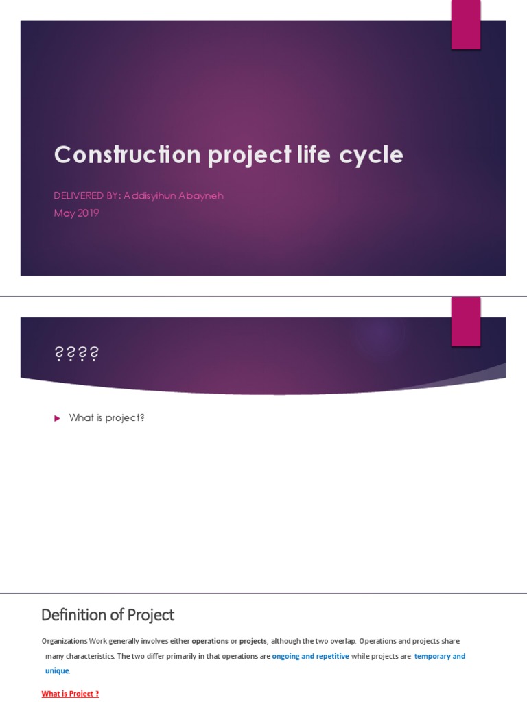 Construction Project Life Cycle | PDF | Project Management | General ...