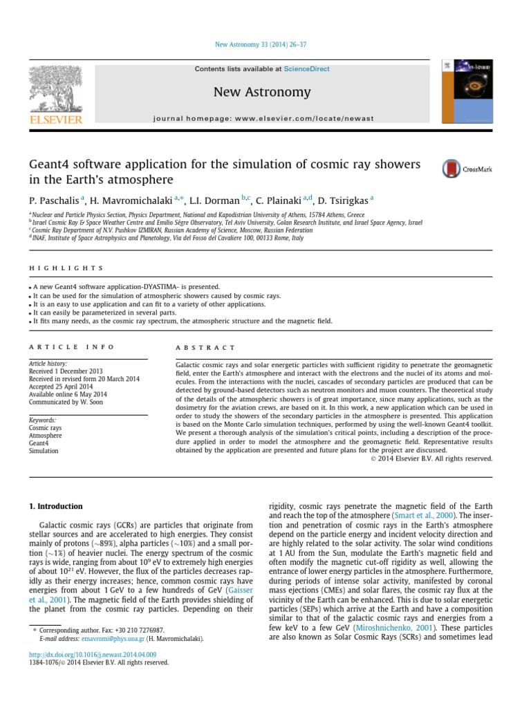 Geant4 Software Simulates Cosmic Ray Showers | PDF | Cosmic Ray | Neutron