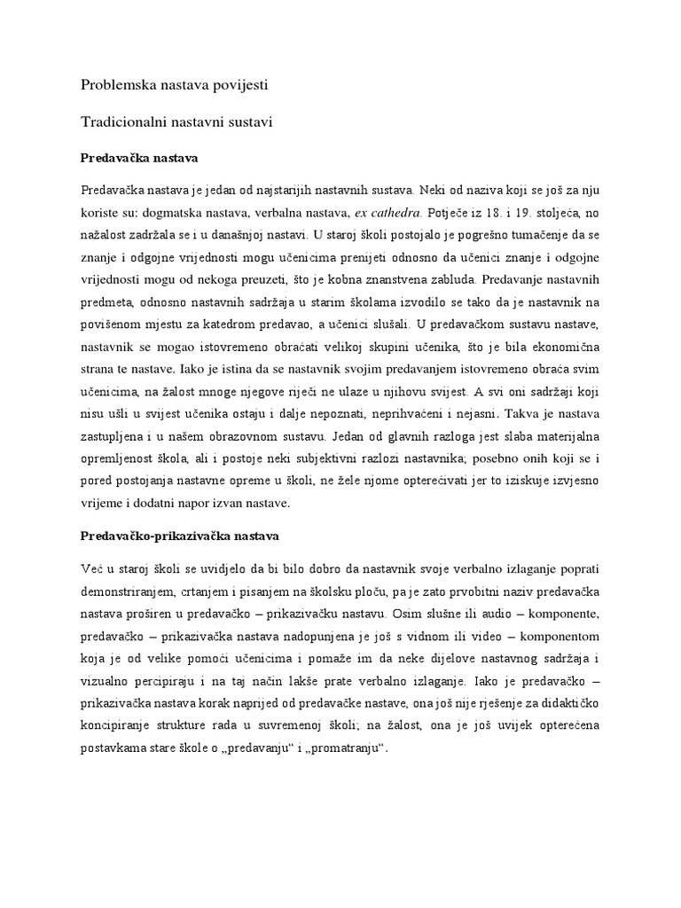 Problemska Nastava Povijesti | PDF