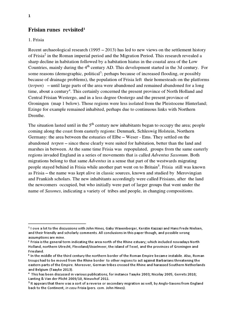 Frisian Runes Revisited With An Update o | PDF | Runes