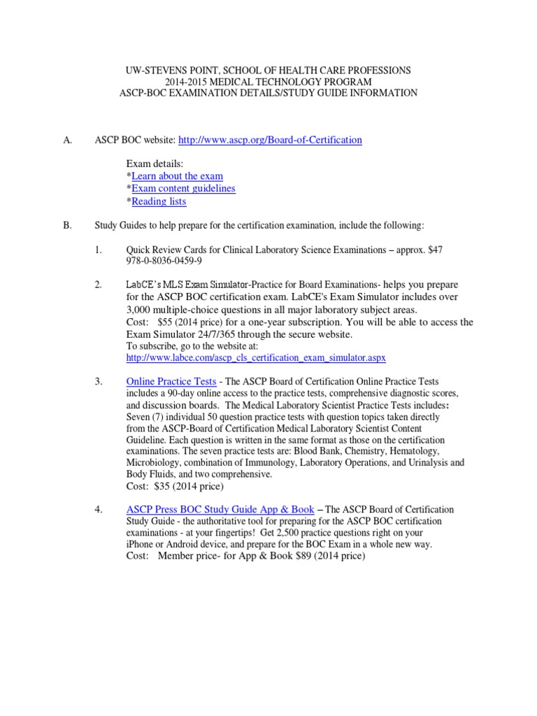 Boc Study Guide Info | PDF