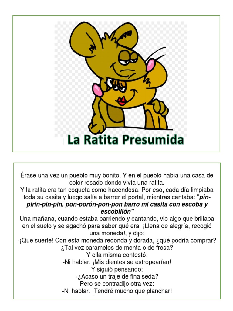 Resumen La Ratita Presumida | PDF | Ocio