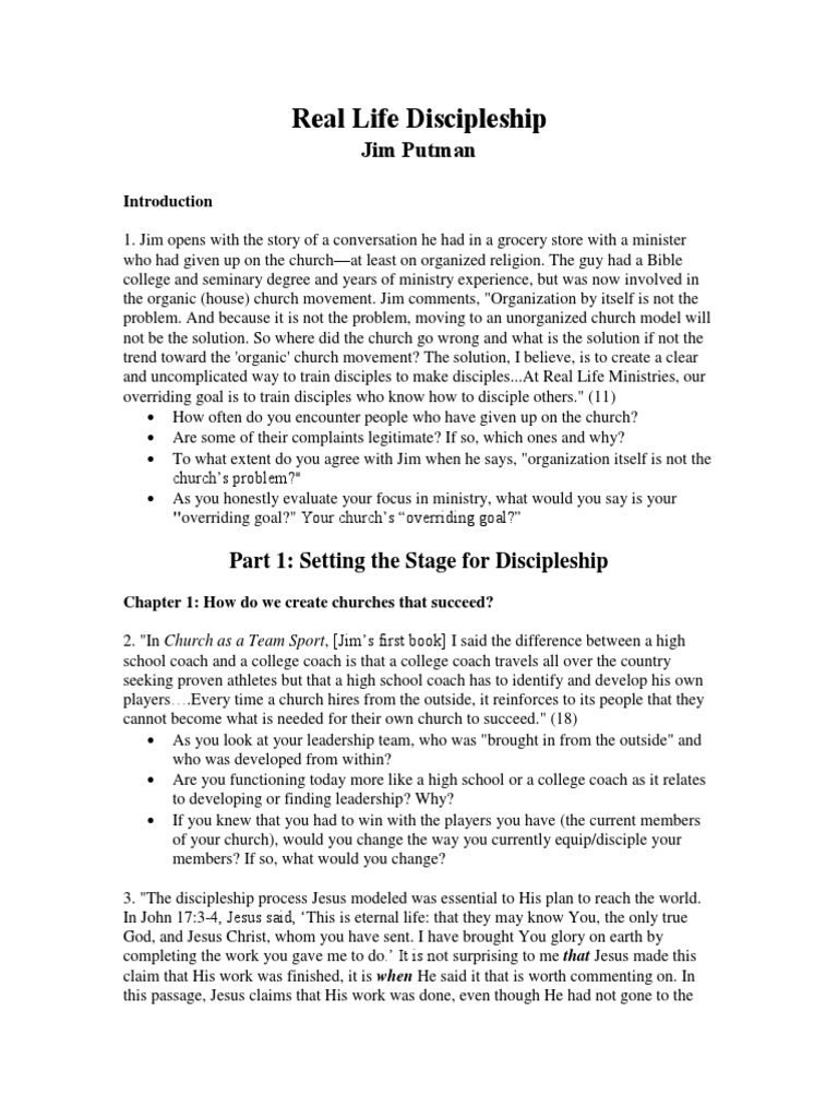 Real Life Discipleship | PDF | Disciple (Christianity) | Resurrection ...
