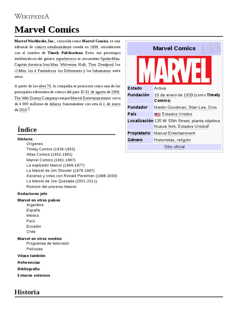 Marvel Comics | PDF | Comics Marvel | Industria de medios