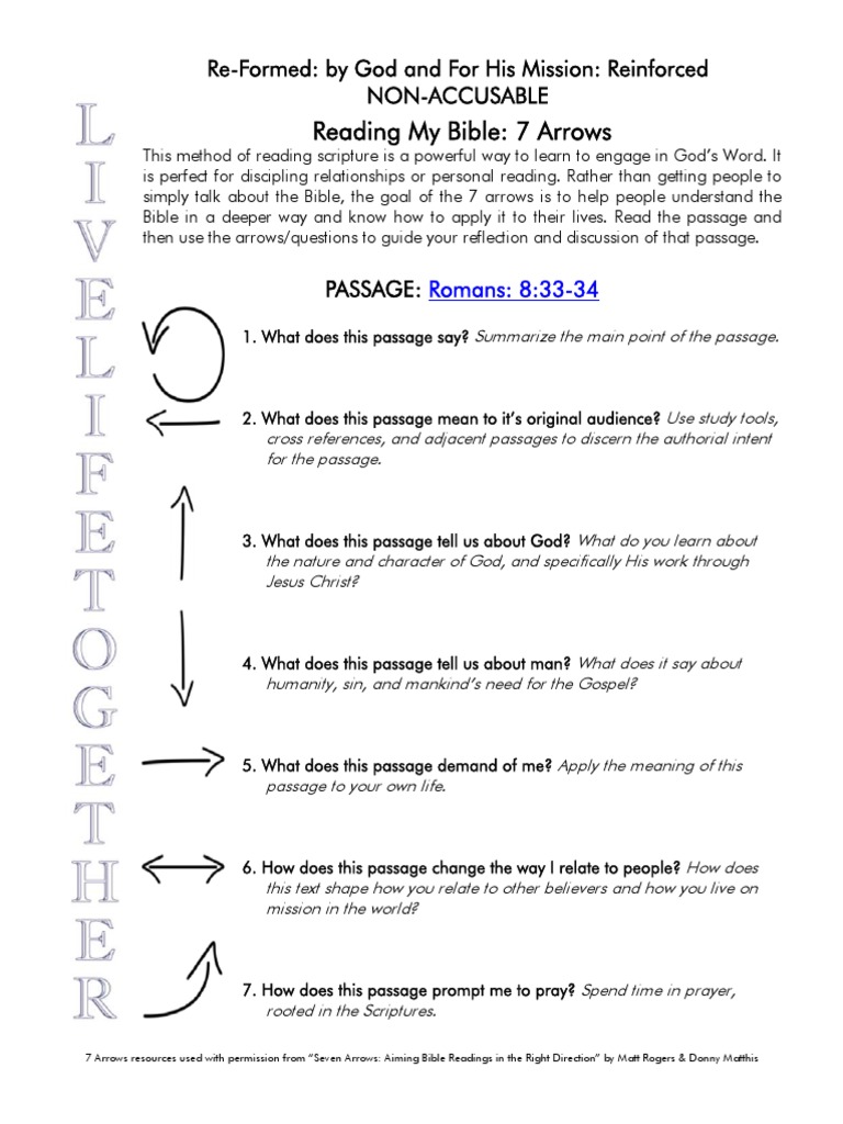 Reading My Bible: 7 Arrows: Re-Formed: by God and For His Mission ...