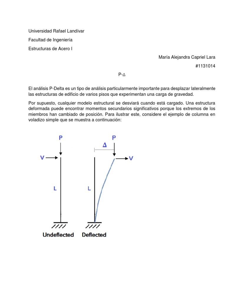 Análisis del Efecto P-Delta en Estructuras | PDF | Temblores | Rotación