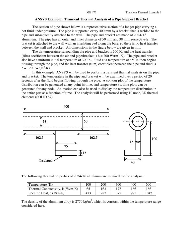 Ansys Transient Thermal Example | PDF | Heat Transfer | Pipe (Fluid ...