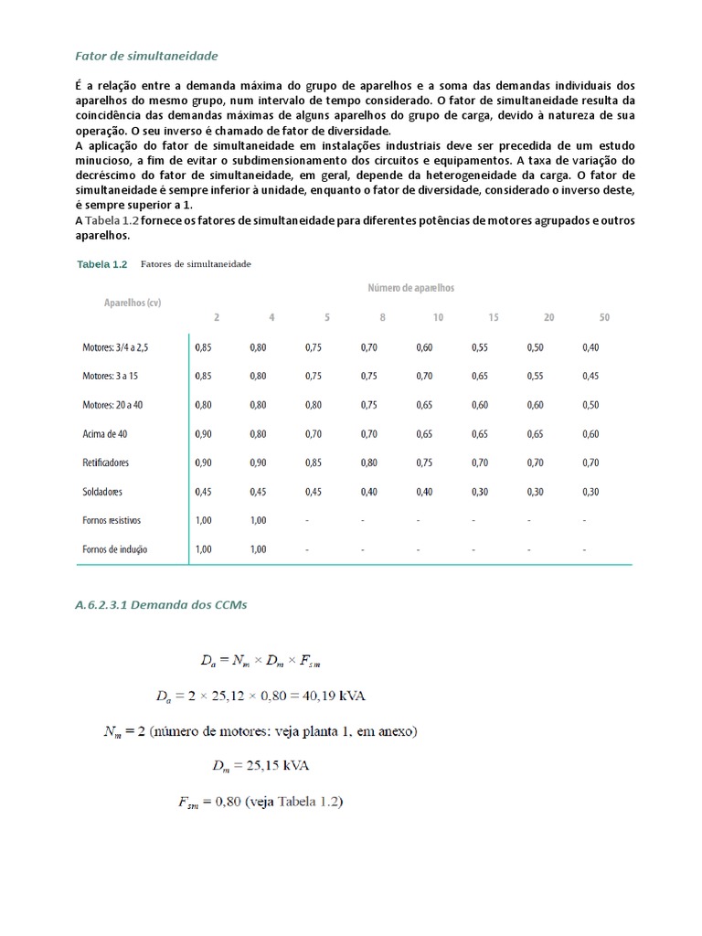 fator de simultaneidade | Potência (Física) | Física e matemática