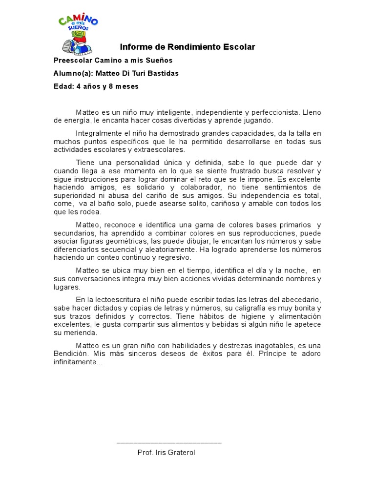 Informes Escolar | PDF