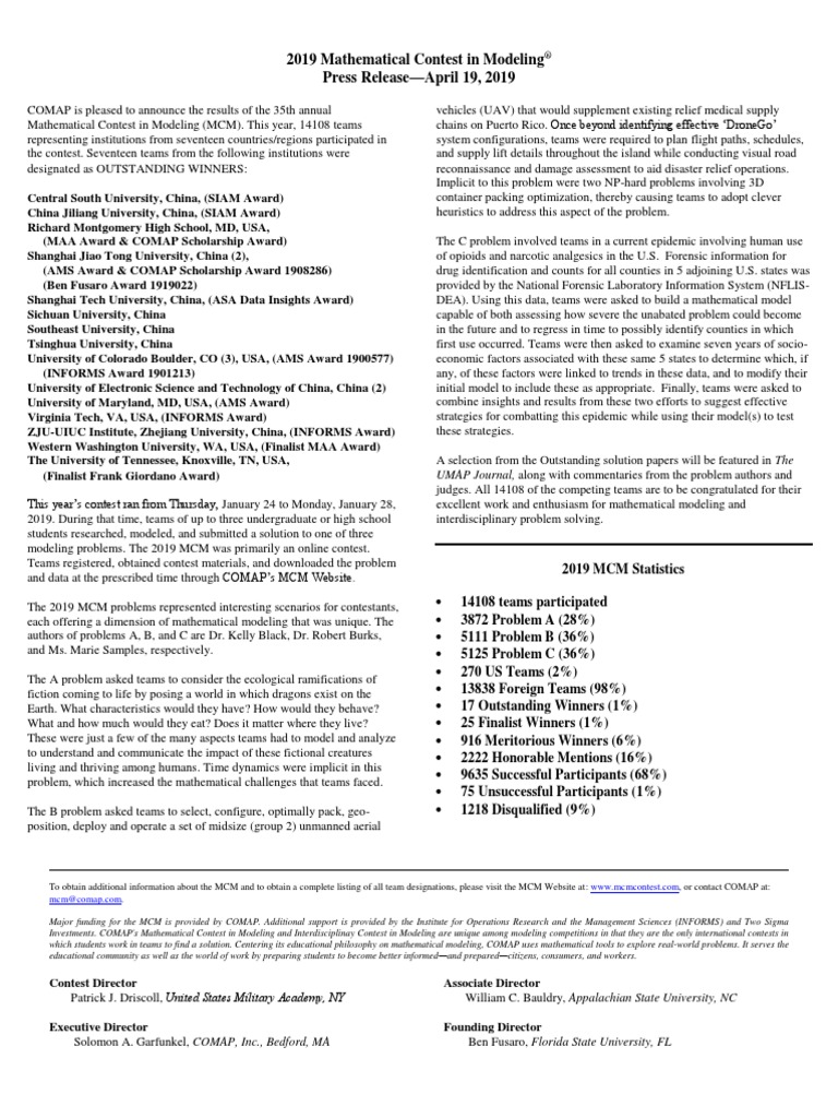 2019 MCM Problem A Results PDF | PDF | Shanghai | China