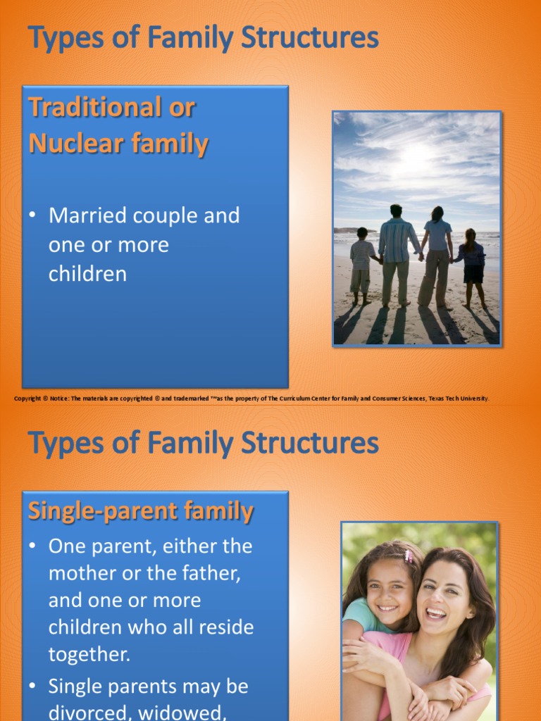 Traditional or Nuclear Family: - Married Couple and One or More ...