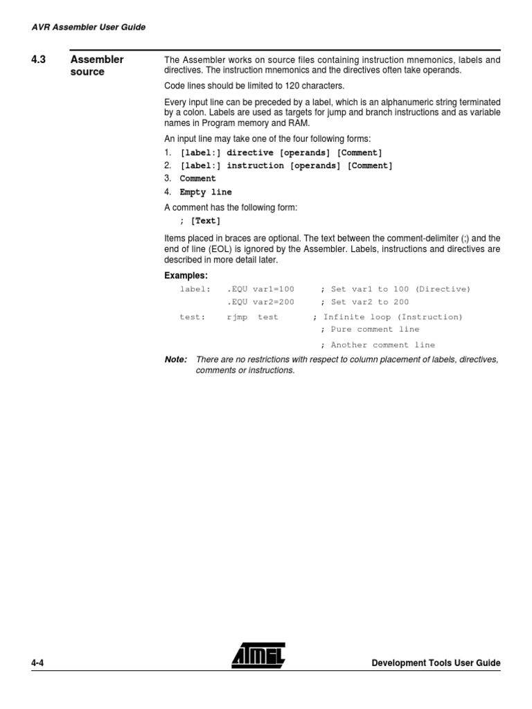 Avr Assembler Directives Assembly Language Macro Computer Science
