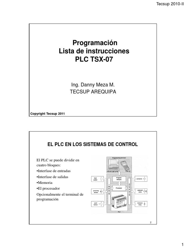 Introducción Al PLC | PDF | Lenguaje de programación | Controlador ...