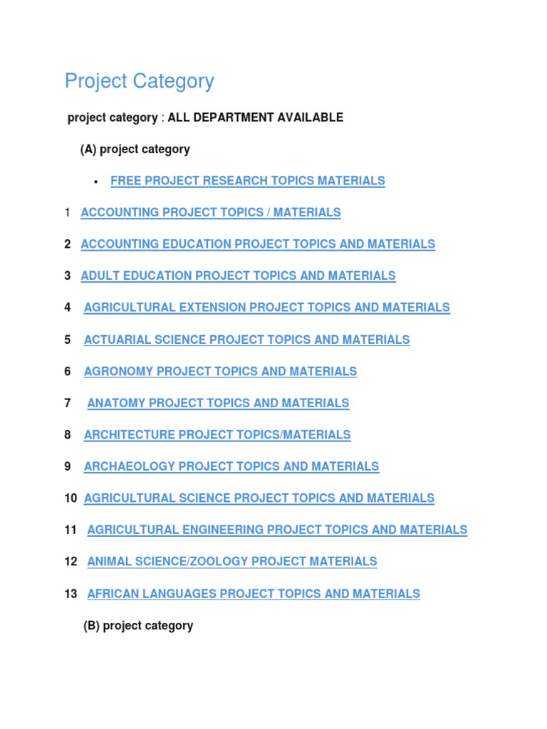 Researchprojectcttopics Project Category | PDF | Science | Engineering