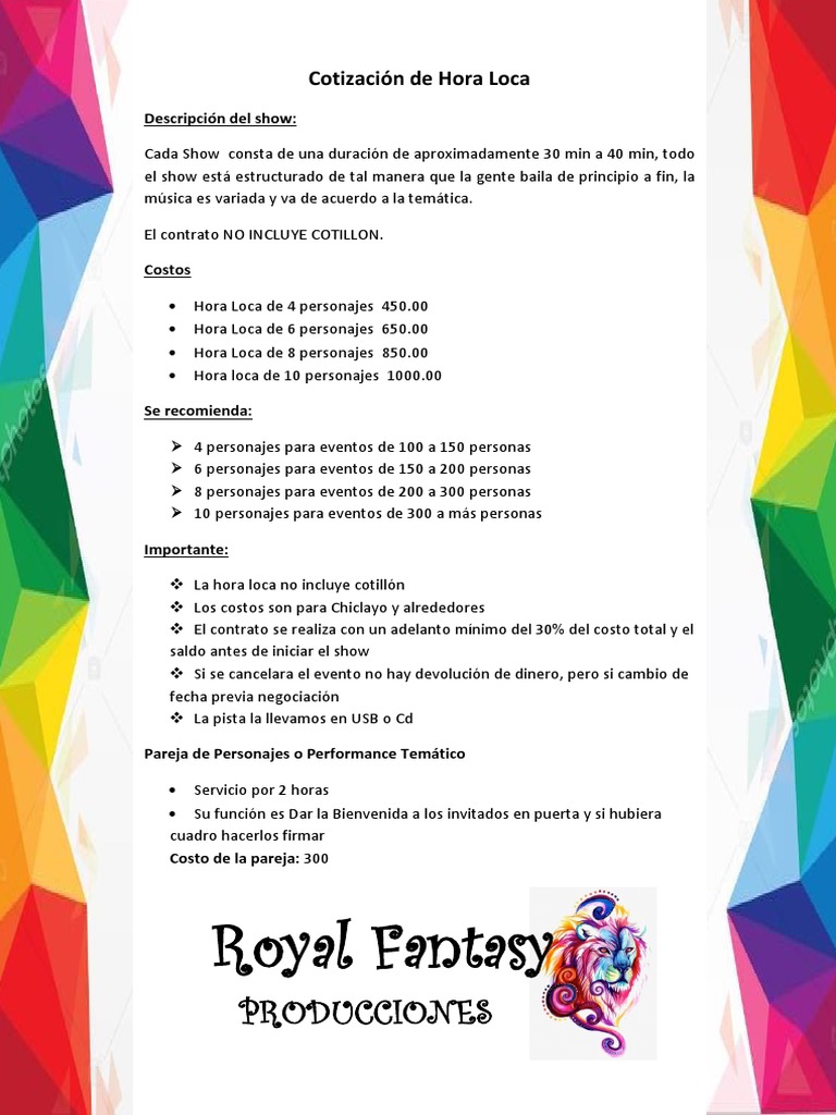 Cotización RF Eventos-1 | PDF