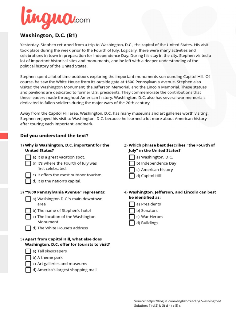 English Text Washington | PDF | Washington | United States Capitol