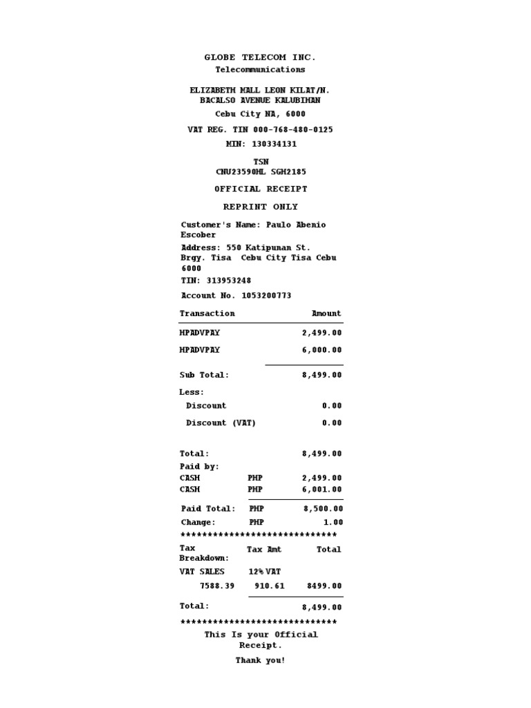 Receipt GAAN1741202OR0043204 | PDF