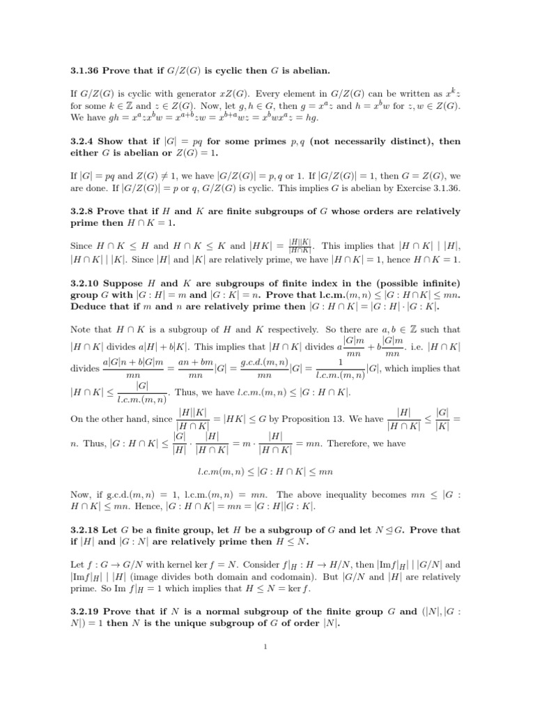 Dummit Foote | PDF | Index Of A Subgroup | Module (Mathematics)