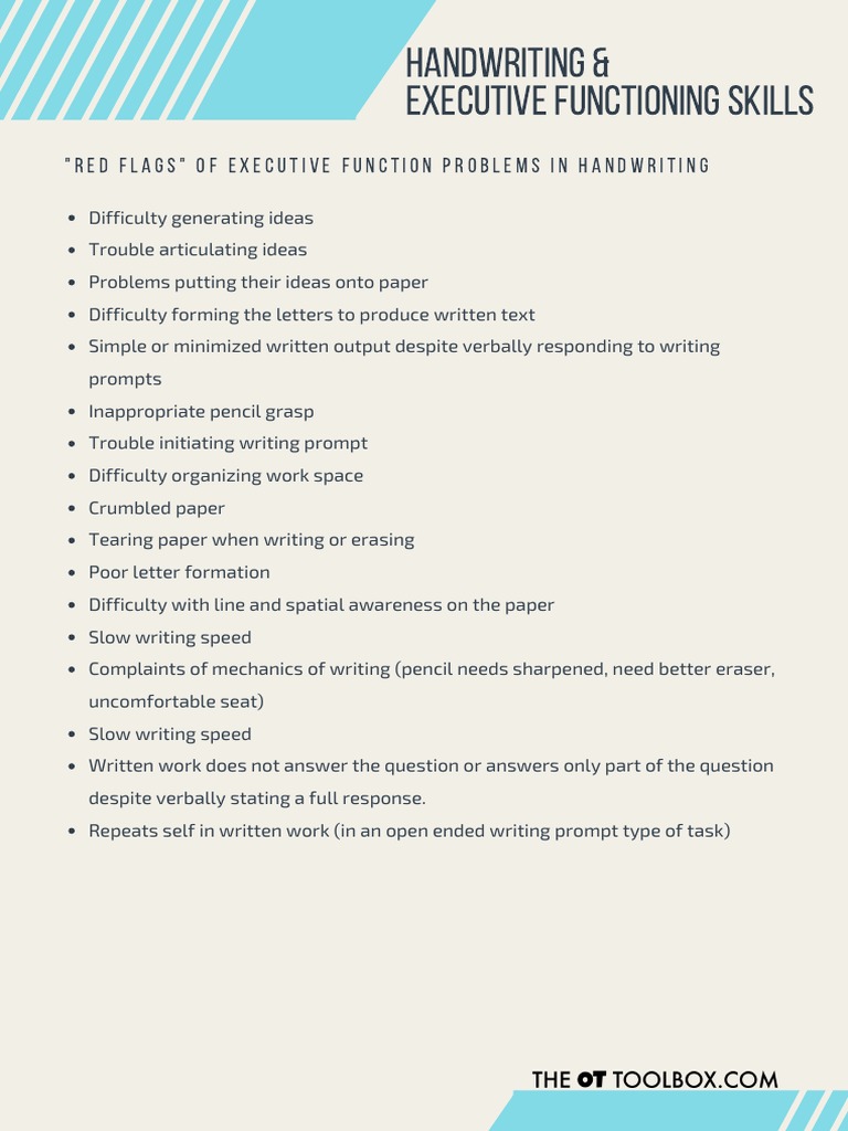 Handwriting Executive Function Red Flags | PDF