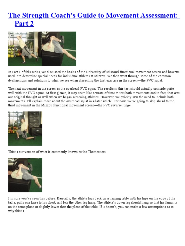 Functional Movement Screen 2 | PDF | Anatomical Terms Of Motion | Knee