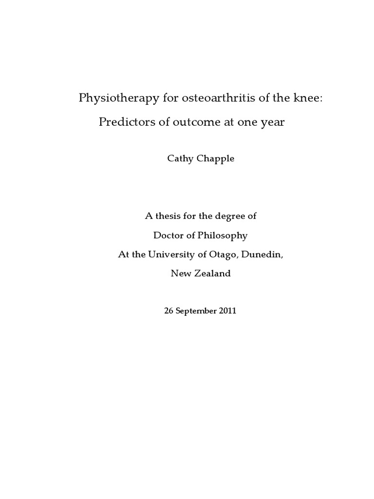 Physiotherapy For Osteoarthritis of The Knee PDF | PDF | Dependent And ...