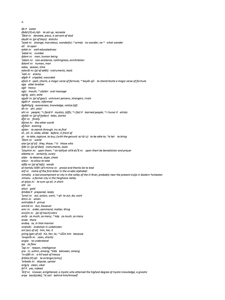 Arabic-Persian Lexicon | PDF
