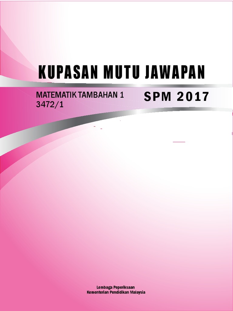 Matematik Tambahan 1 (3472 - 1) PDF | PDF