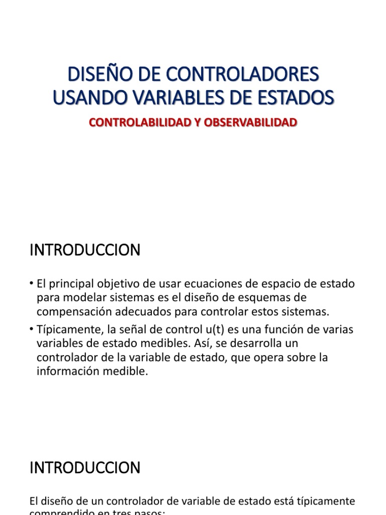 Diseño de Controladores Usando Variables de Estados-1 | PDF | Valores ...