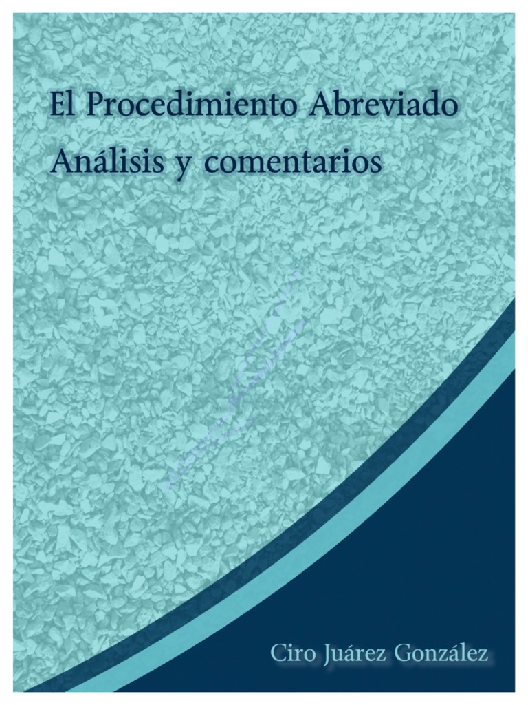 Libro Procedimiento Abreviado PDF | PDF | Derecho penal | Ley procesal