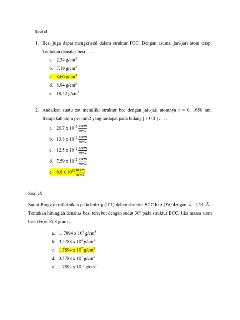Contoh Soal c4 c5 | PDF | Metode & Bahan Ajar