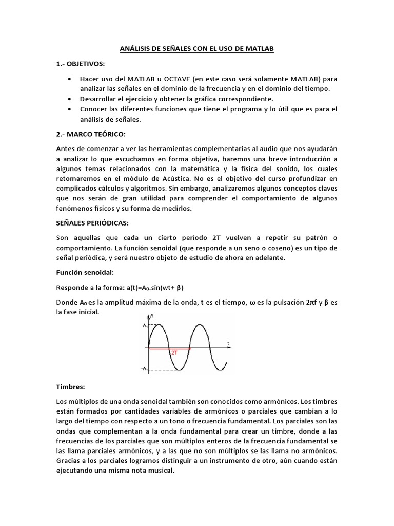 Análisis de Señales Con El Usi de Matlab | PDF | Densidad espectral | Olas