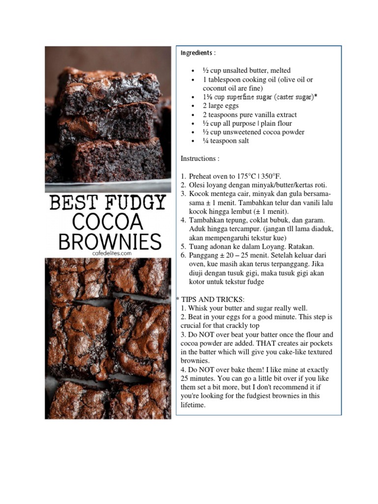Brownies | PDF | Food And Drink Preparation | Cooking